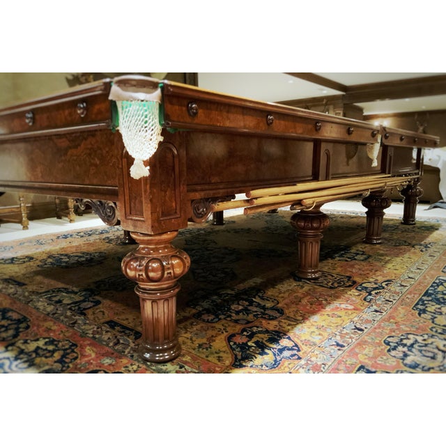 Victorian Italian Walnut Burroughes & Watts Full Size Billiards Table ...