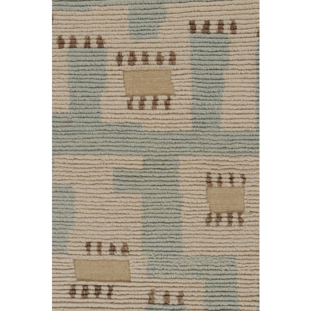 Rug & Kilim’s “High” Scandinavian Style Rug With Blue and Beige ...