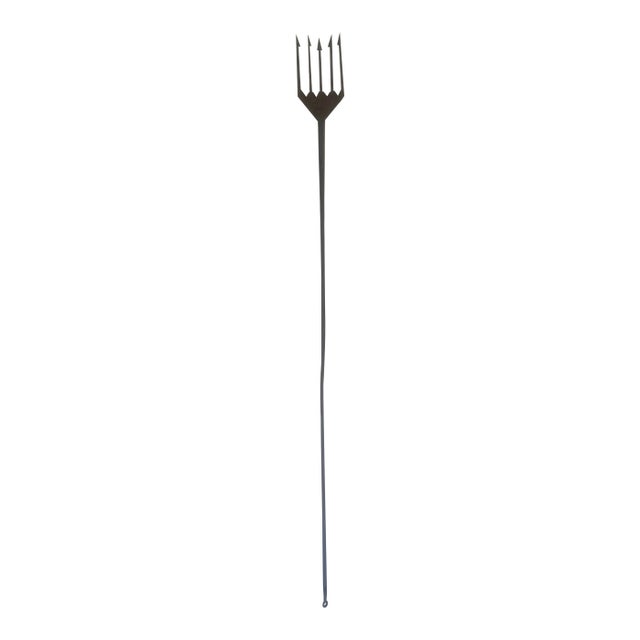 19th Century Hand Forged Iron Harpoon on Custom Wall Mount | Chairish