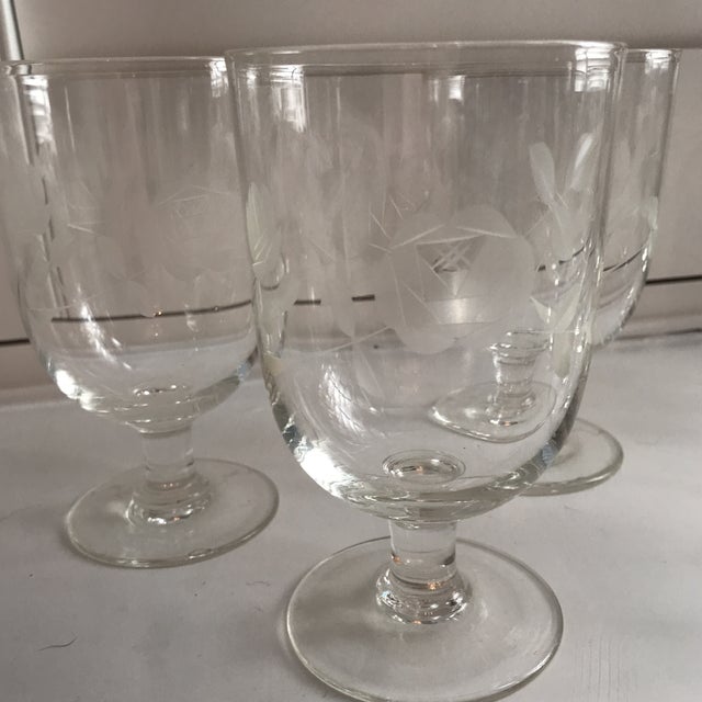 1960s Vintage Crystal Rose Etched Glasses Set Of 8 Chairish