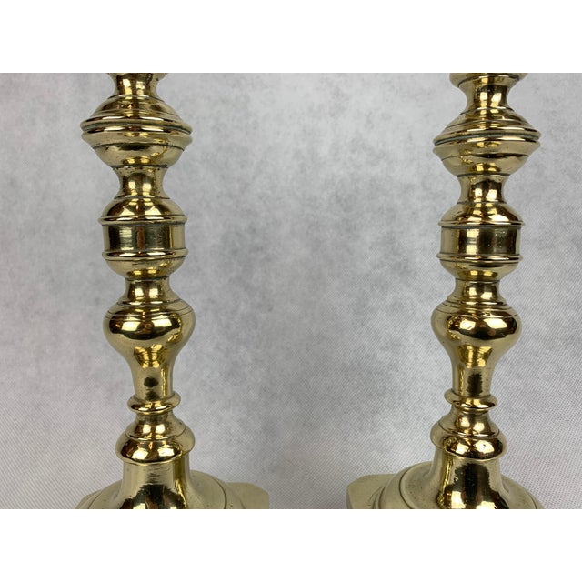 Footed Russian Candlesticks in Solid Brass - a Pair | Chairish