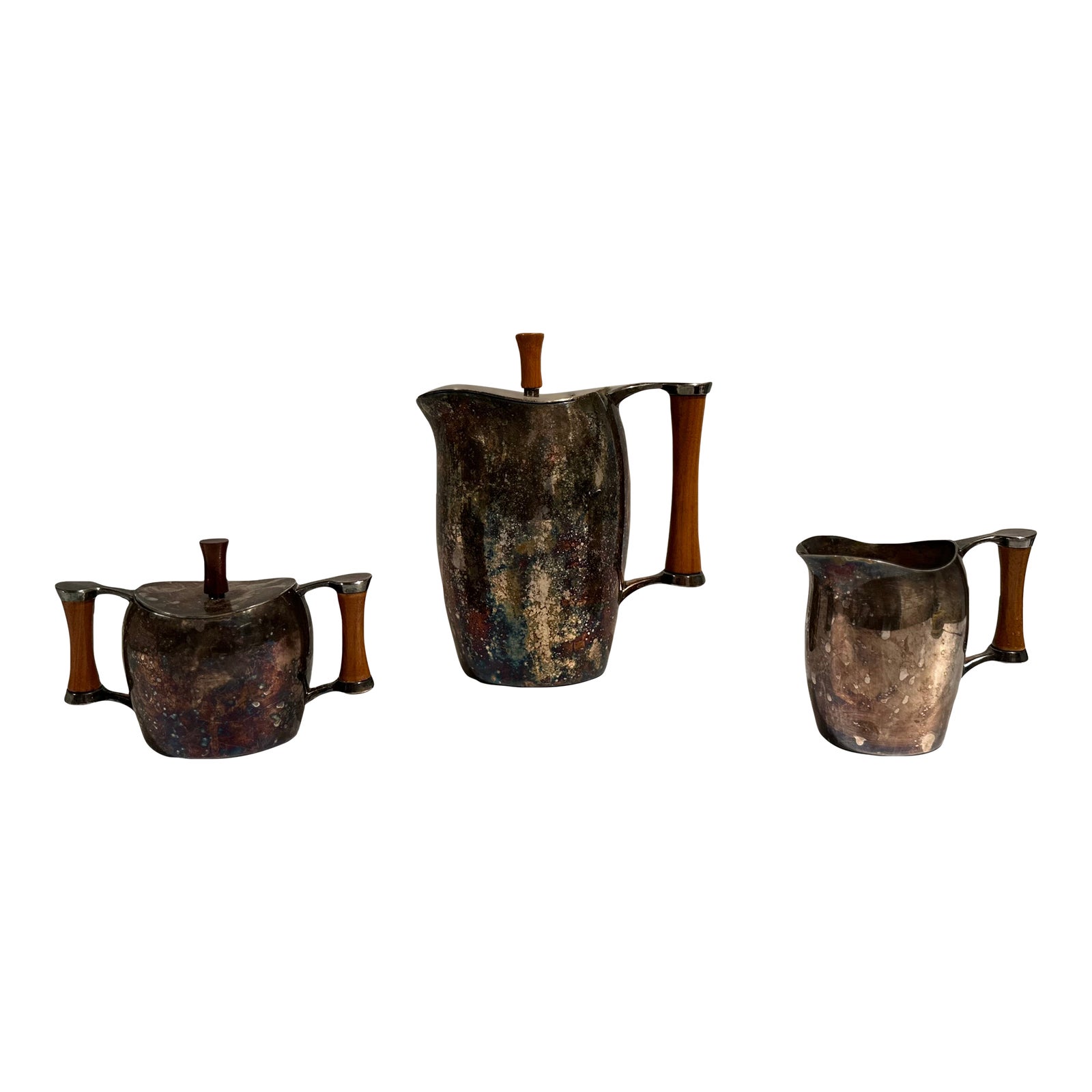 Art Deco Silver-Plated Coffee Pot Set-Three Pieces | Chairish