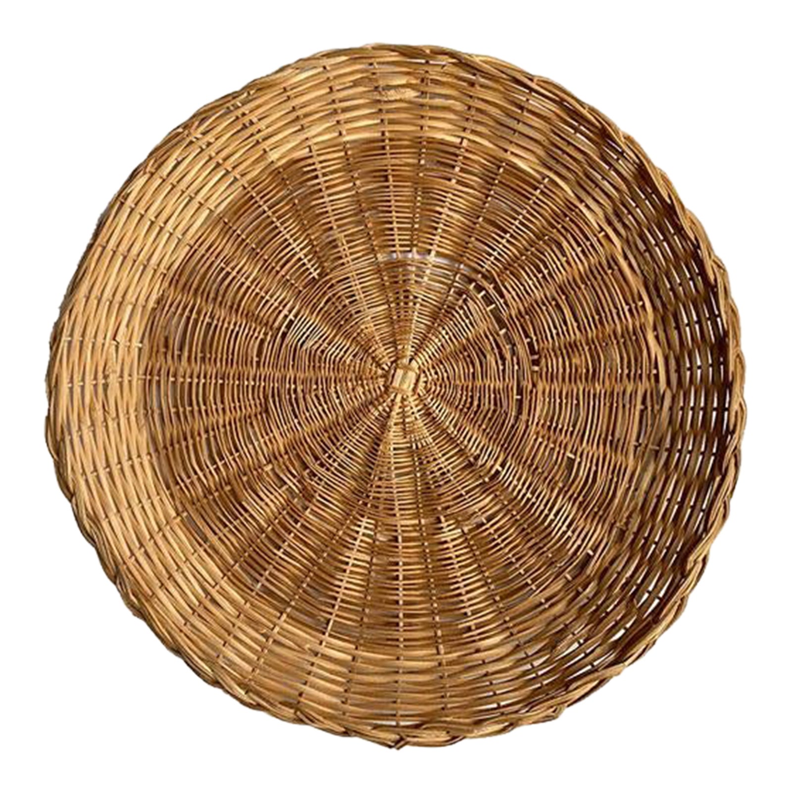 Round Woven Natural Wicker Charger | Chairish
