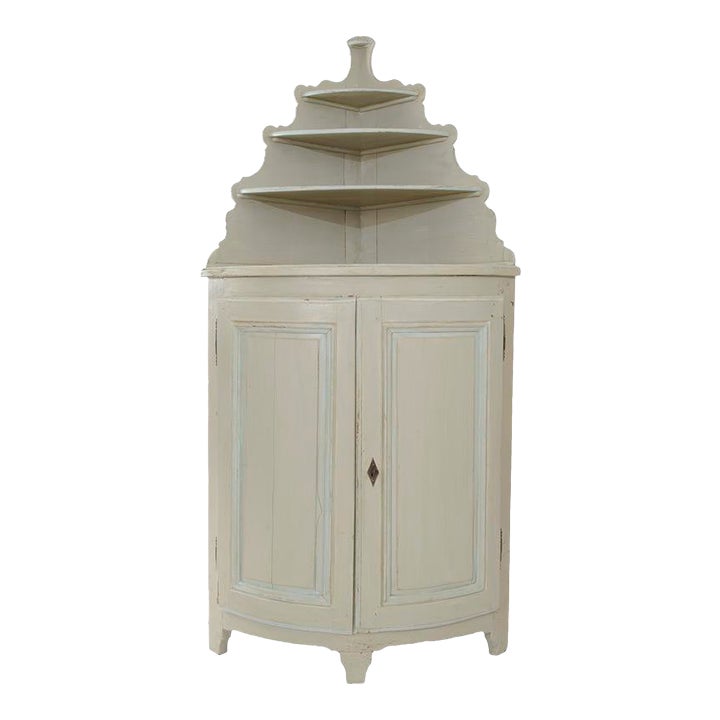 Late 18th Century Painted Directoire Period Corner Cabinet | Chairish