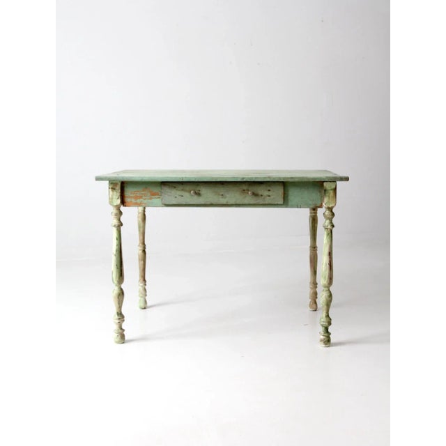 Antique Painted Wood Farmhouse Table | Chairish