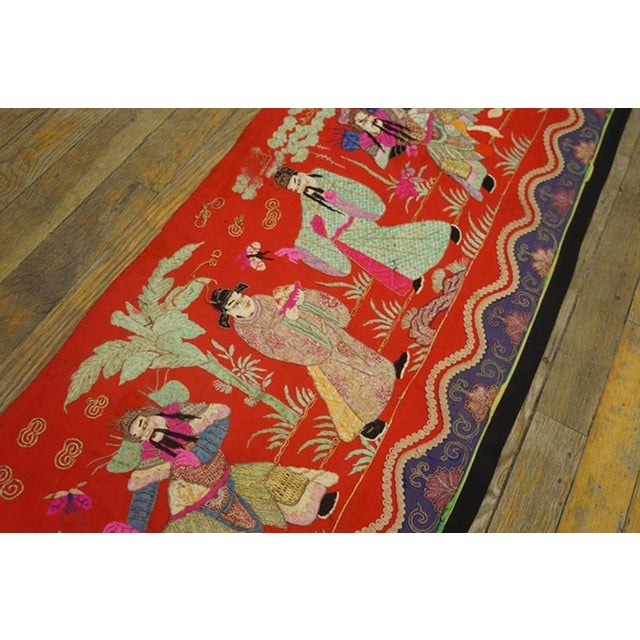 Late 19th Century Silk & Gold Thread Chinese Embroidery | Chairish