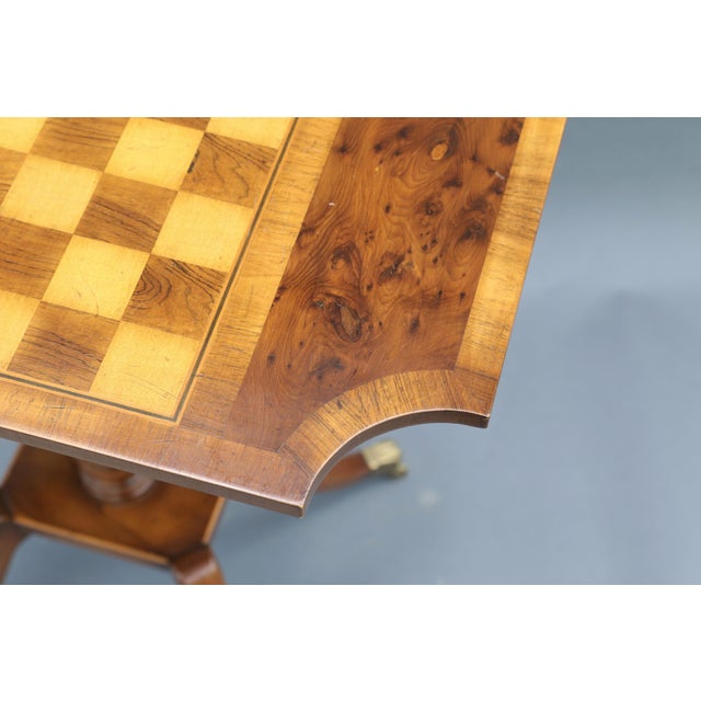 English Walnut & Satinwood Games Table | Chairish