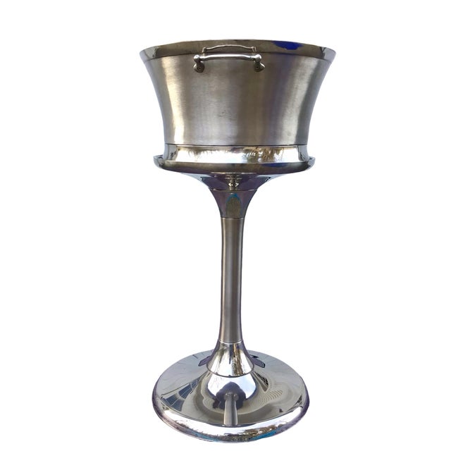 Frontgate Metal Beverage Ice Bucket on Stand | Chairish