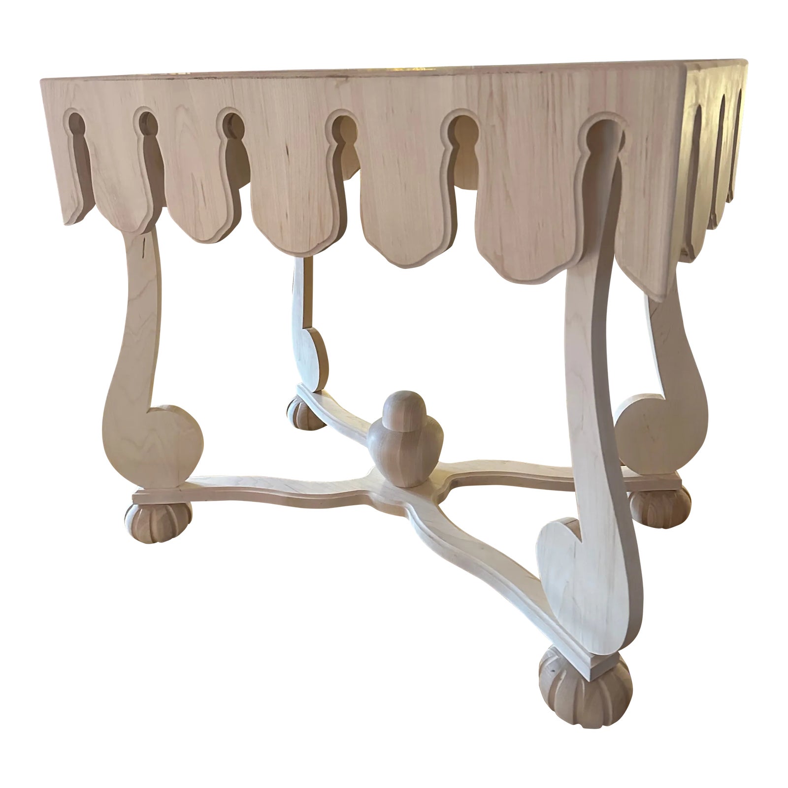 Scalloped Duchess of Windsor Gothic Jansen Style Hall or Tea Table ...