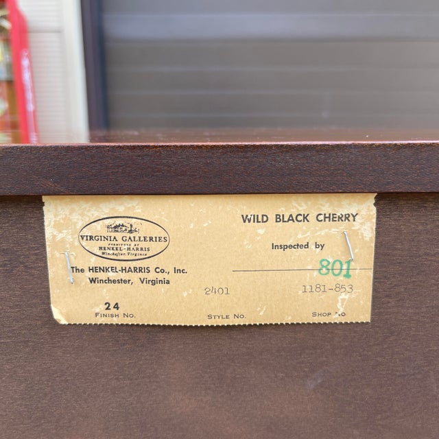 1980s Henkel Harris Virginia Galleries Chippendale Wild Black Cherry 4 ...