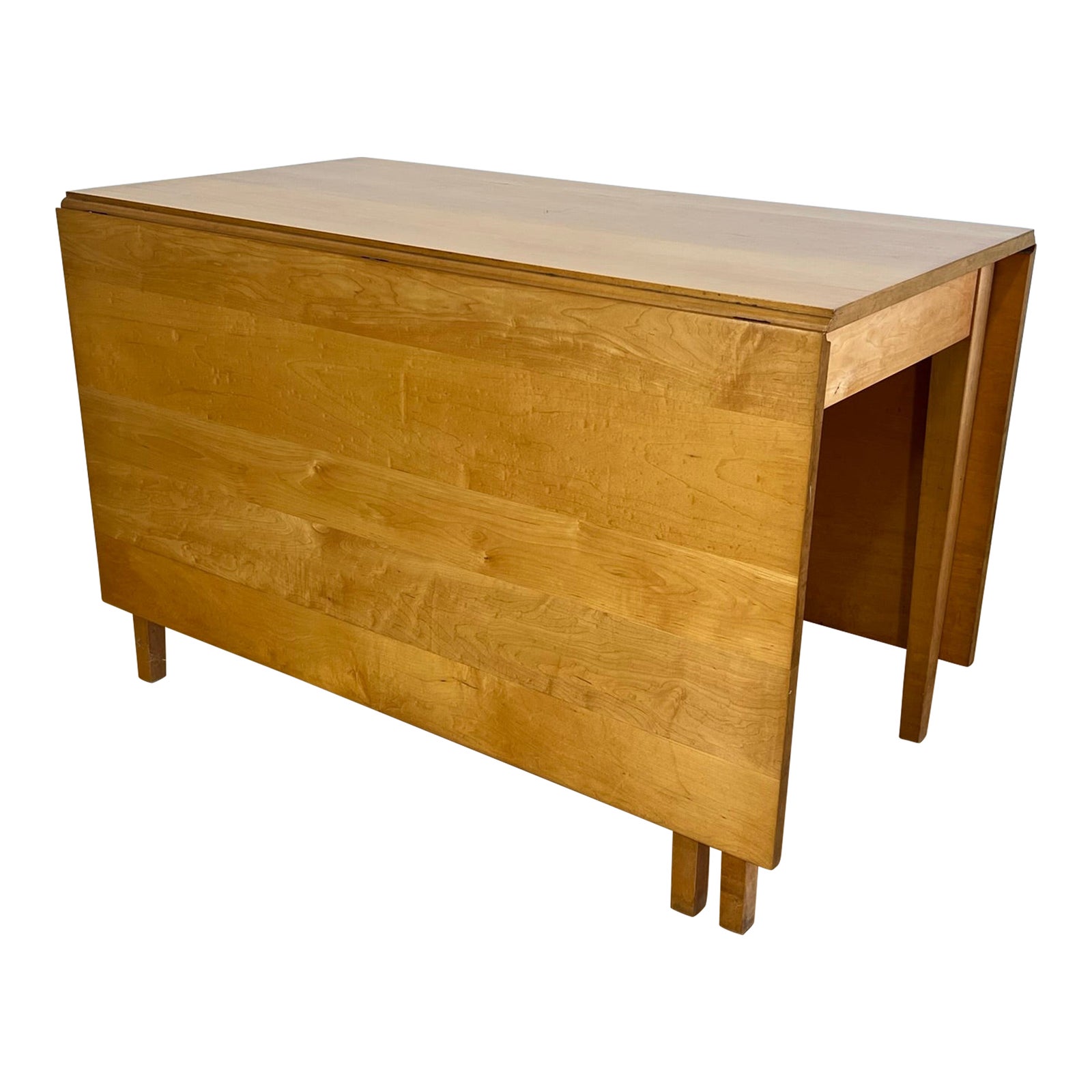 Solid Maple Drop Leaf Dining Table, Attrib. Russell Wright for Conant Ball, 1960s | Chairish