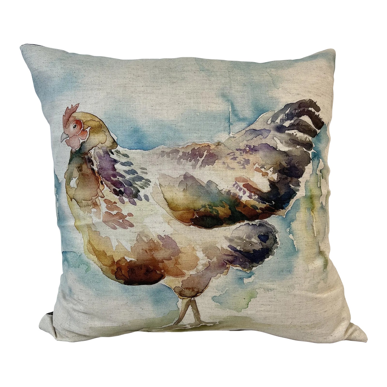 16" Square Decorative Toss Pillow Embellished With the Portrait of an ...