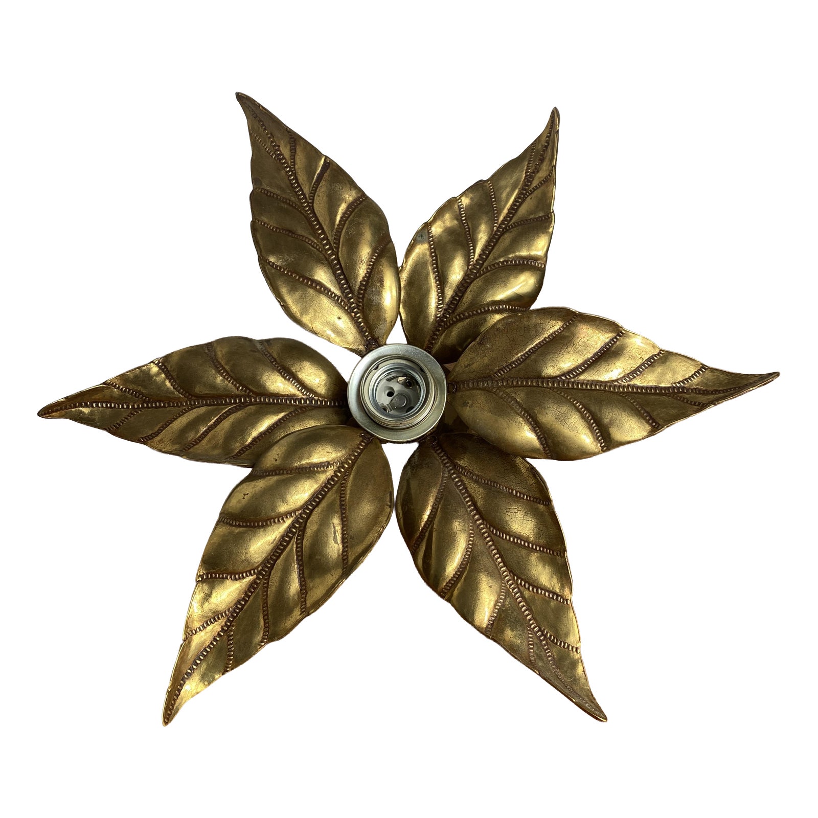 Flower Wall Sconce attributed to Willy Daro for Massive, 1970s | Chairish