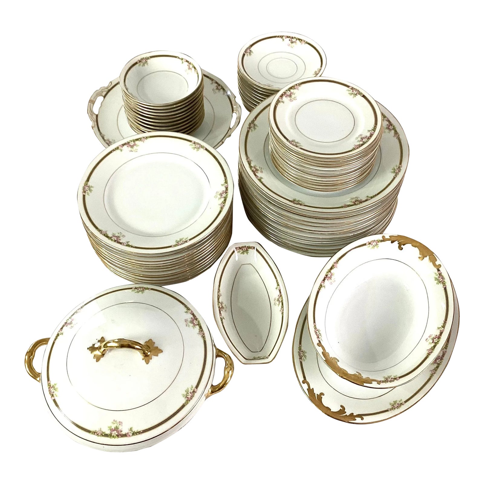 Late 19th Century Imperial Crown China Austria Dinnerware Service for ...