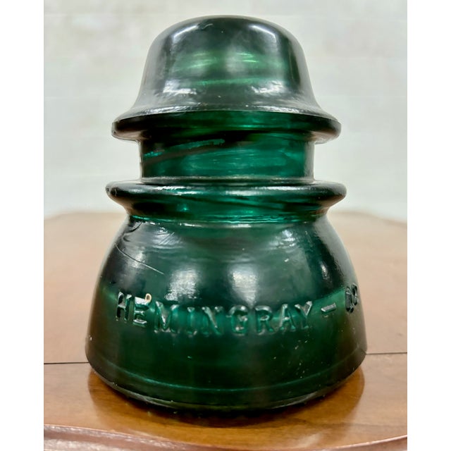 Vintage Aqua or Teal Glass Hemingray Insulator | Chairish