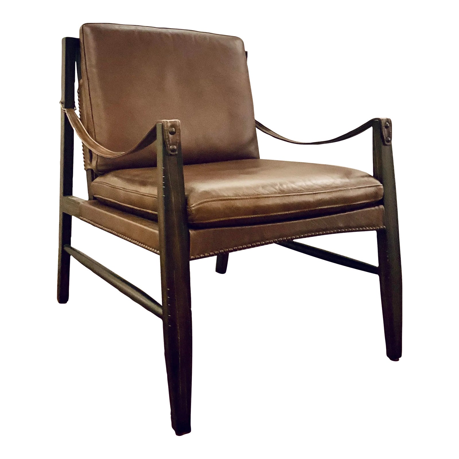 Hooker Furniture Colonial Modern Taupe Leather Sabi Sands Sling Chair ...