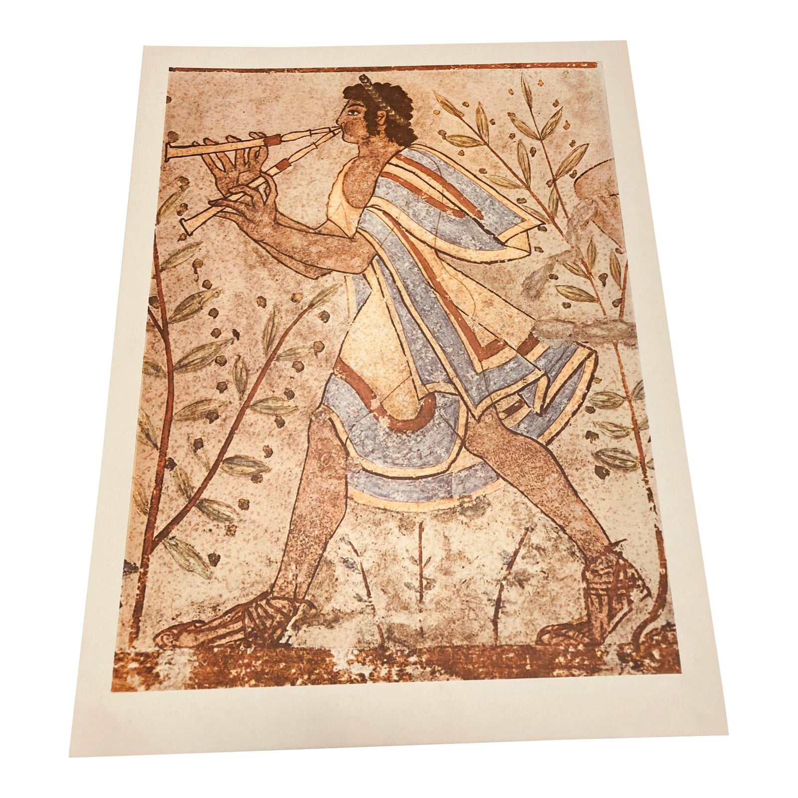 1960s Italian Roman Flute Player Art Print | Chairish