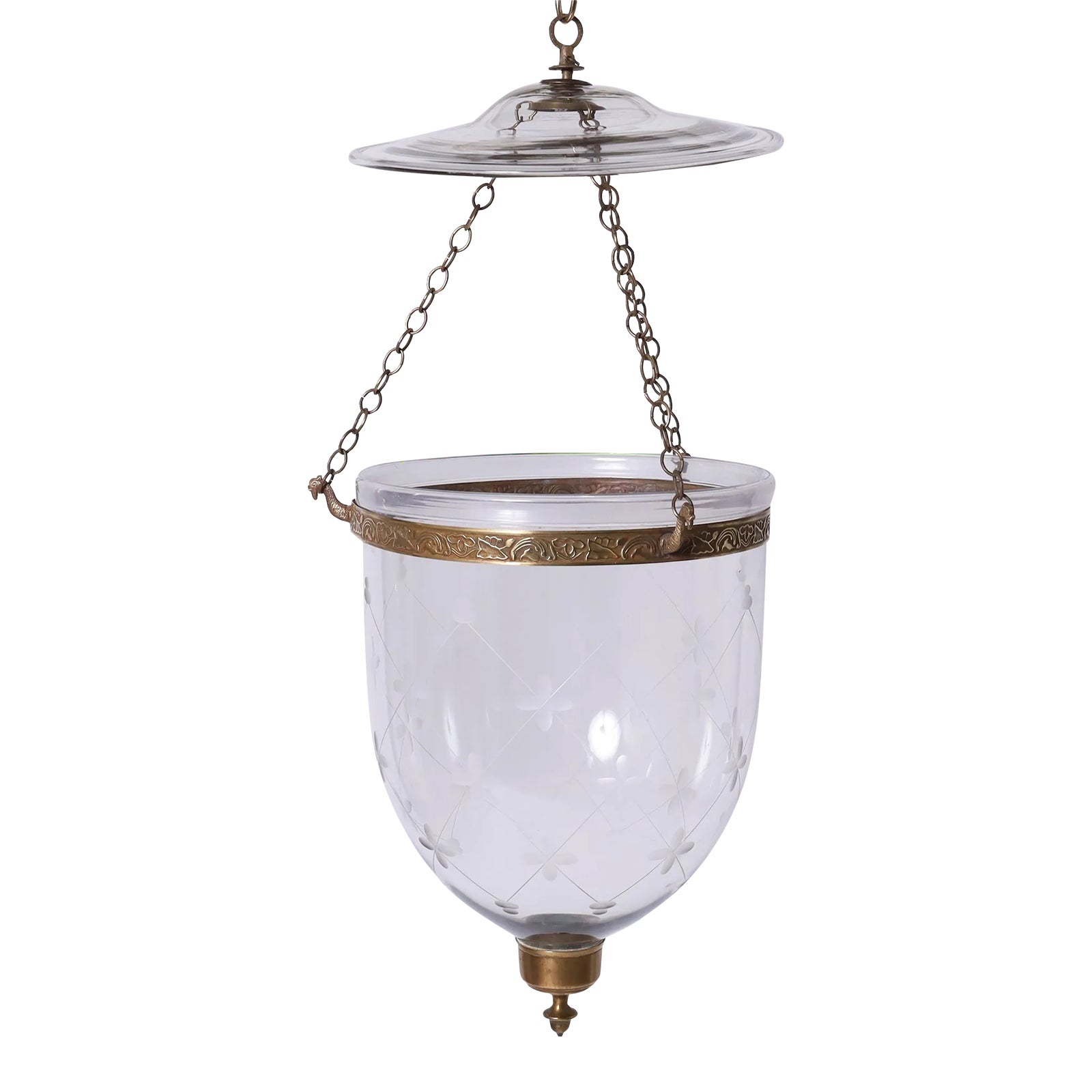 Antique Smoke Bell Light Fixture | Chairish