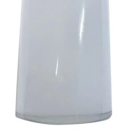 Vintage Tall Abstract White Glass Vase | Chairish