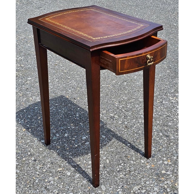 Columbia Manufacturing Inlay Genuine Mahogany and Tooled Leather Candle ...