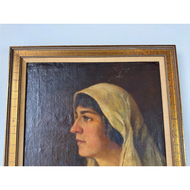 1920's Vintage L. Sooy Hover 'Lady With Veil ' Oil Portrait Painting ...