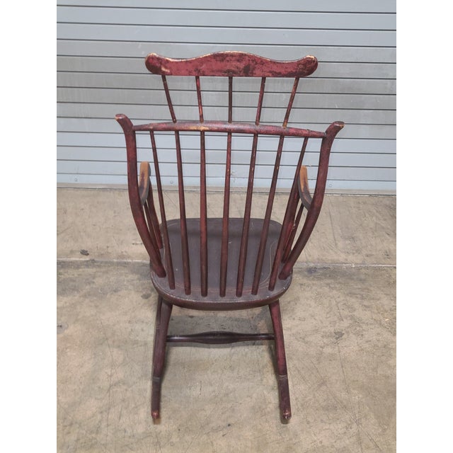 Late 19th Century Windsor Arm Rocking Chair Fan Back W Comb Back ...