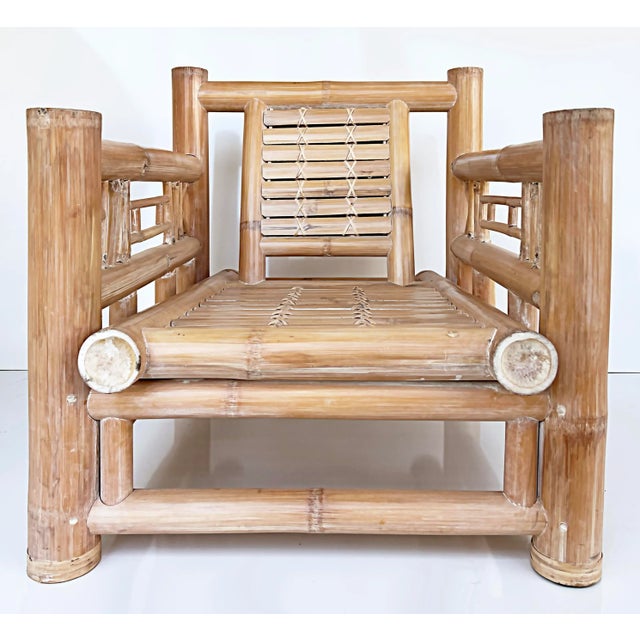 Antonio Budji Layug Style Vintage Coastal Bamboo Chair | Chairish