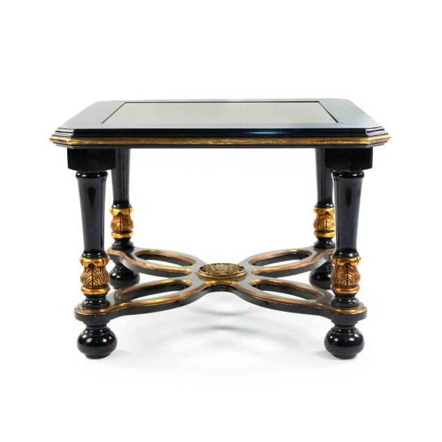 French Ebonized Gold Glass End Tables Chairish