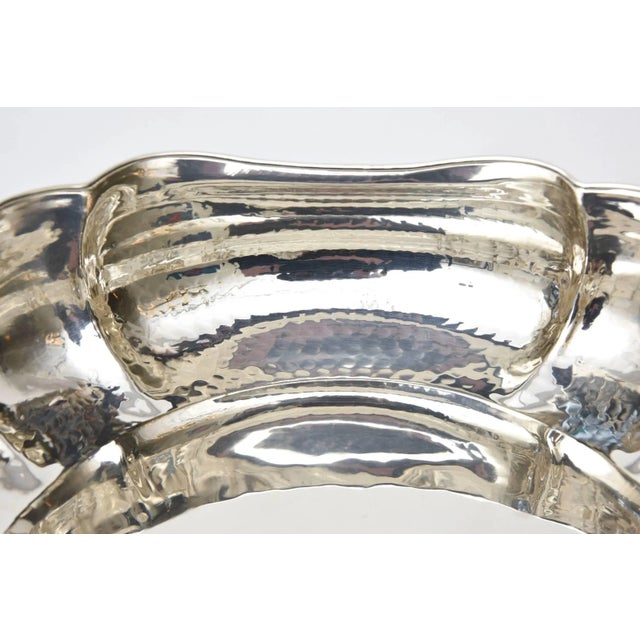Italian Vintage Hand-Hammered Silver Plate Bowl or Serving Bowl | Chairish