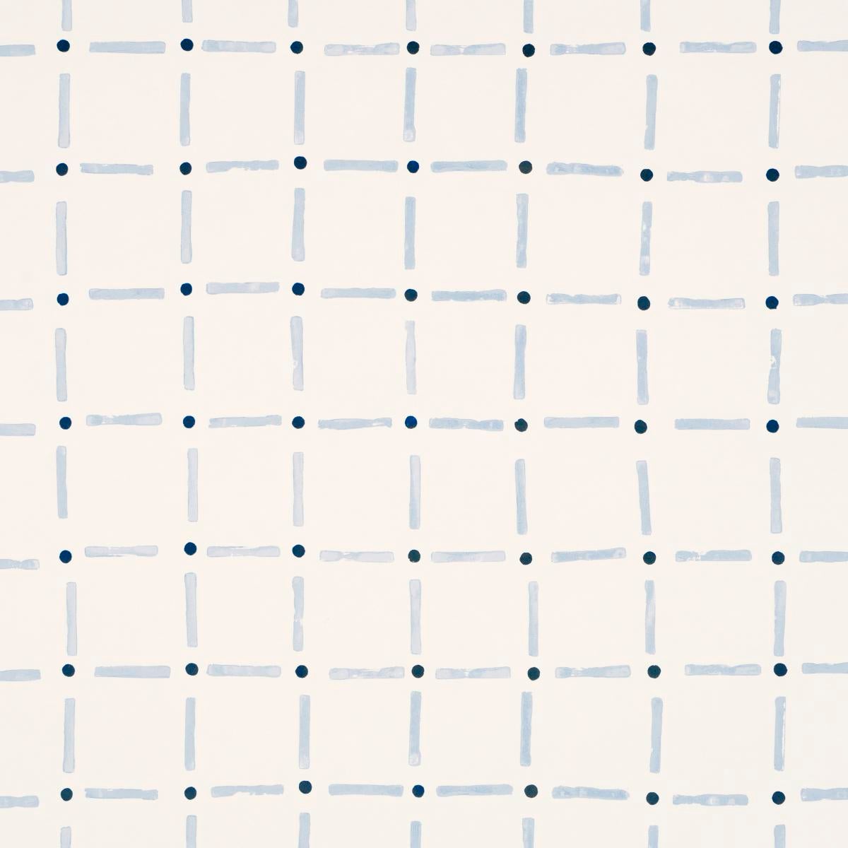 Schumacher X Caroline Z Hurley Drifting Grid Wallpaper In Sky | Chairish