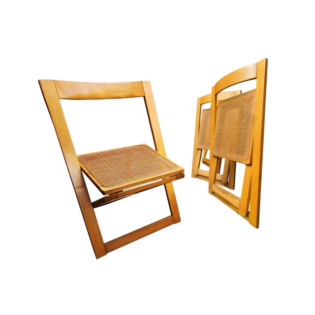 1950s Trieste Folding Chairs With Rattan Seats by Aldo Jacober ...