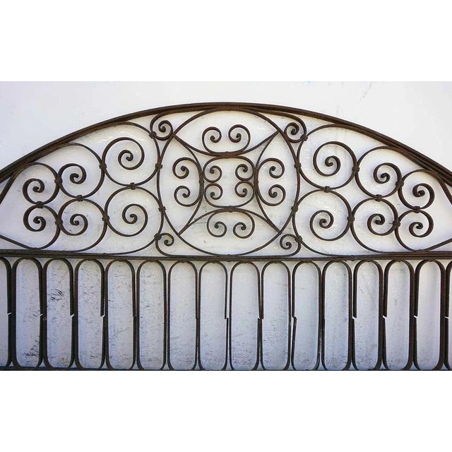 Large French Colonial Wrought Iron Arched Architectural Transom | Chairish
