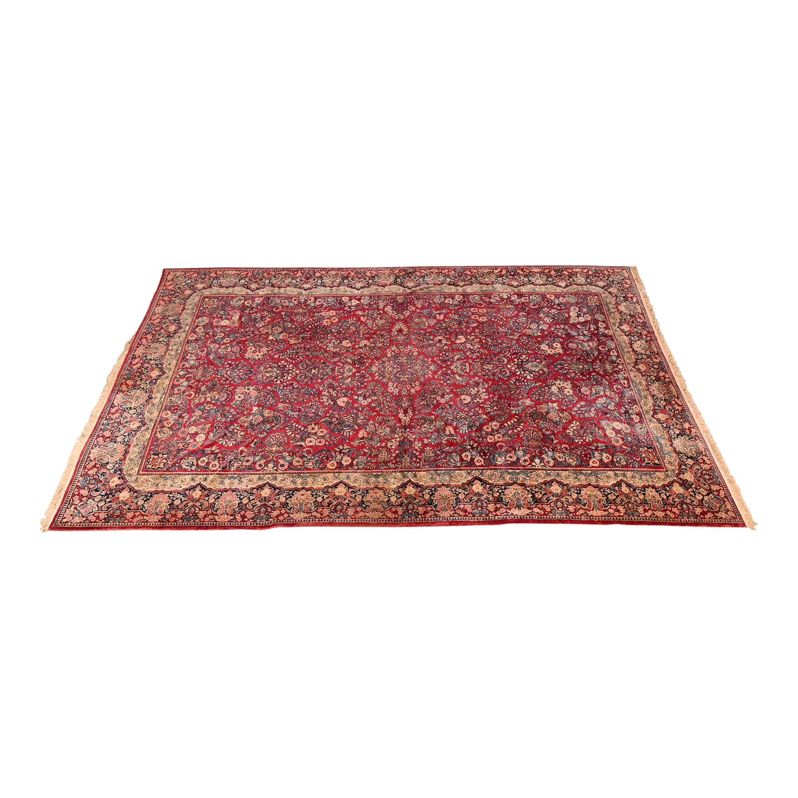 Antique Hand-Woven Persian Sarouk Room Size Wool Rug, Circa 1930s ...