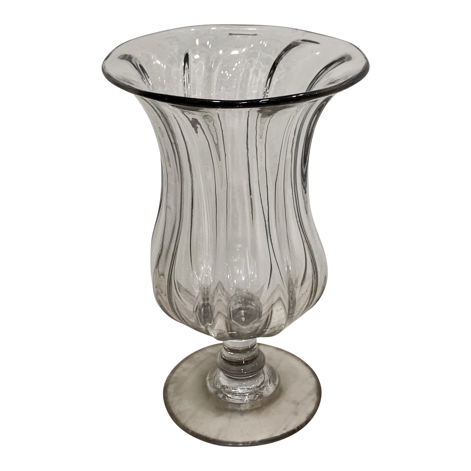 Late 18th Century Hand Blown Flint Glass Vase | Chairish