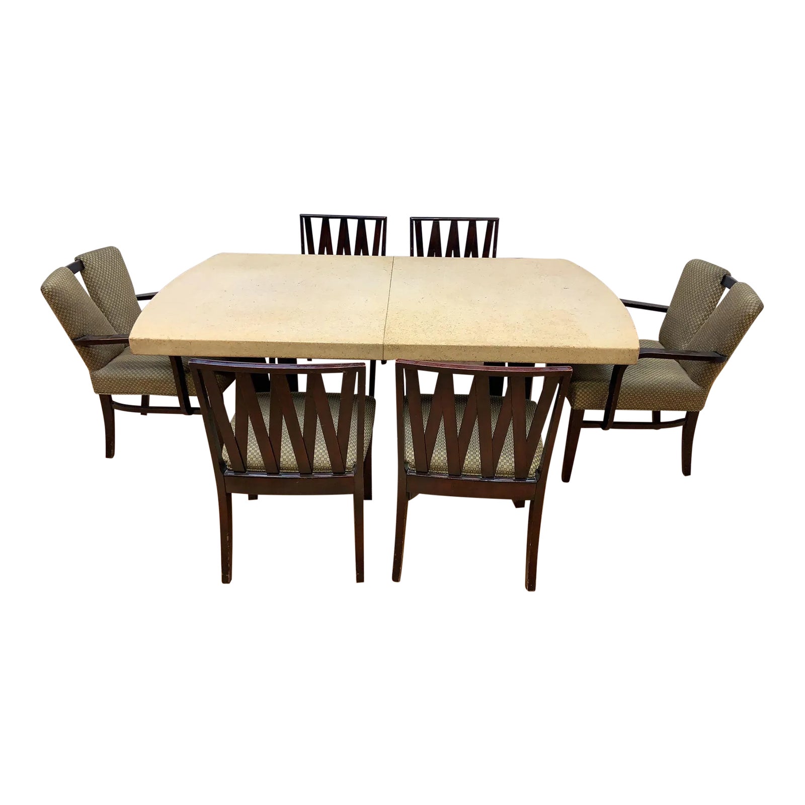 Art Deco Paul Frankl for Johnson Furniture Mahogany & Cork Dining Table ...