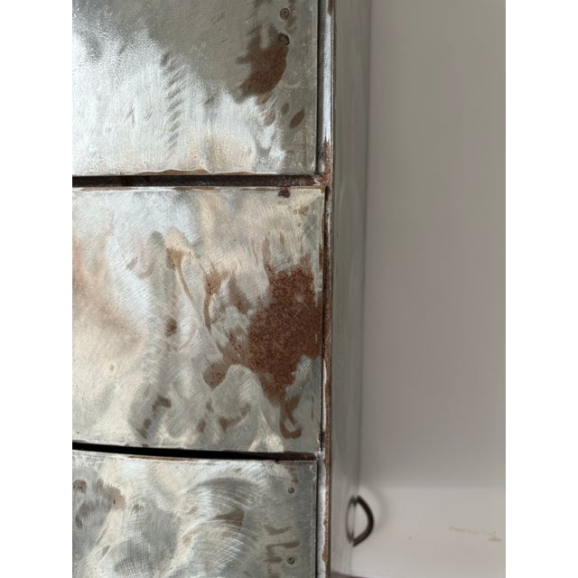 80's Postmodern Memphis - Style Brushed Metal Tall Six Drawer Chest ...