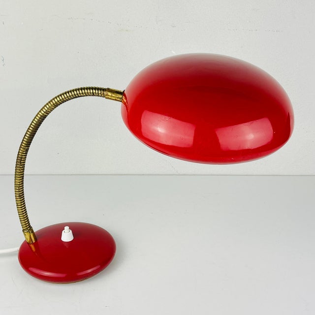 1970s Mid-Century Red Desk Lamp Italy | Chairish