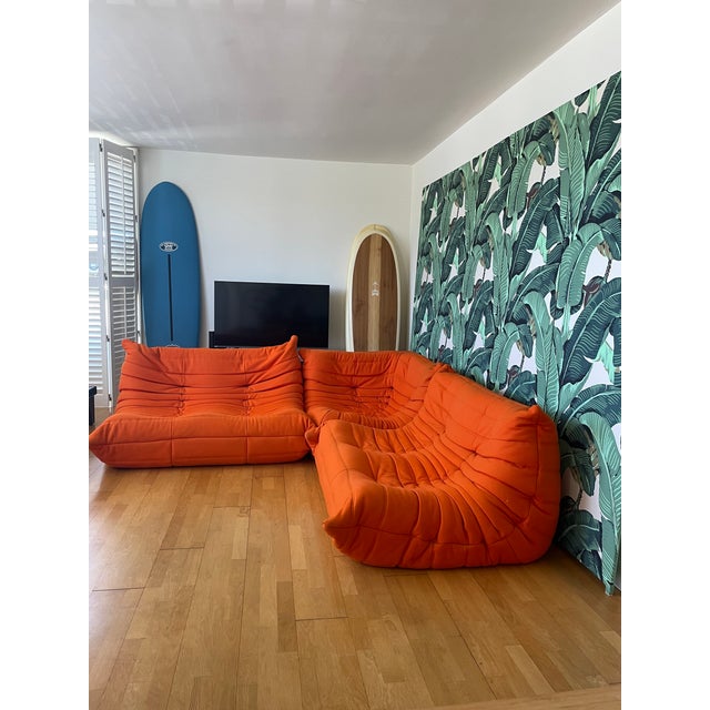 Ligne Roset Togo Loveseat & Corner Seat | Chairish