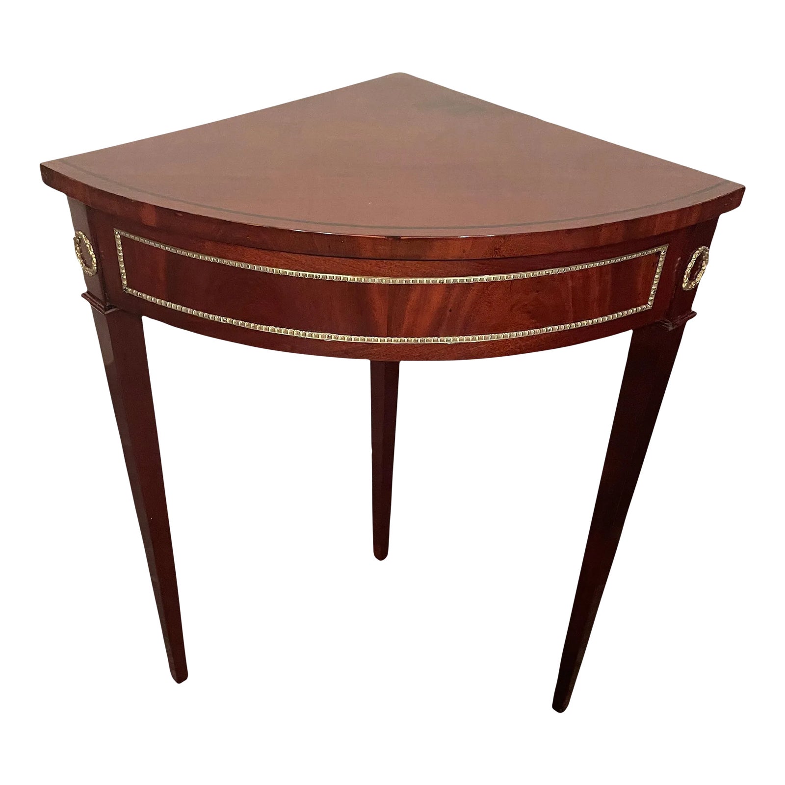 1800 French Mahogany Corner Console Table | Chairish