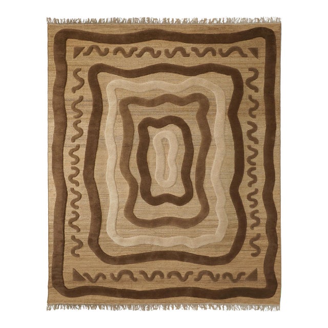 Ward + Gray Dune Rug, Flat Weave Rug With Shag Pile Overlay | Chairish