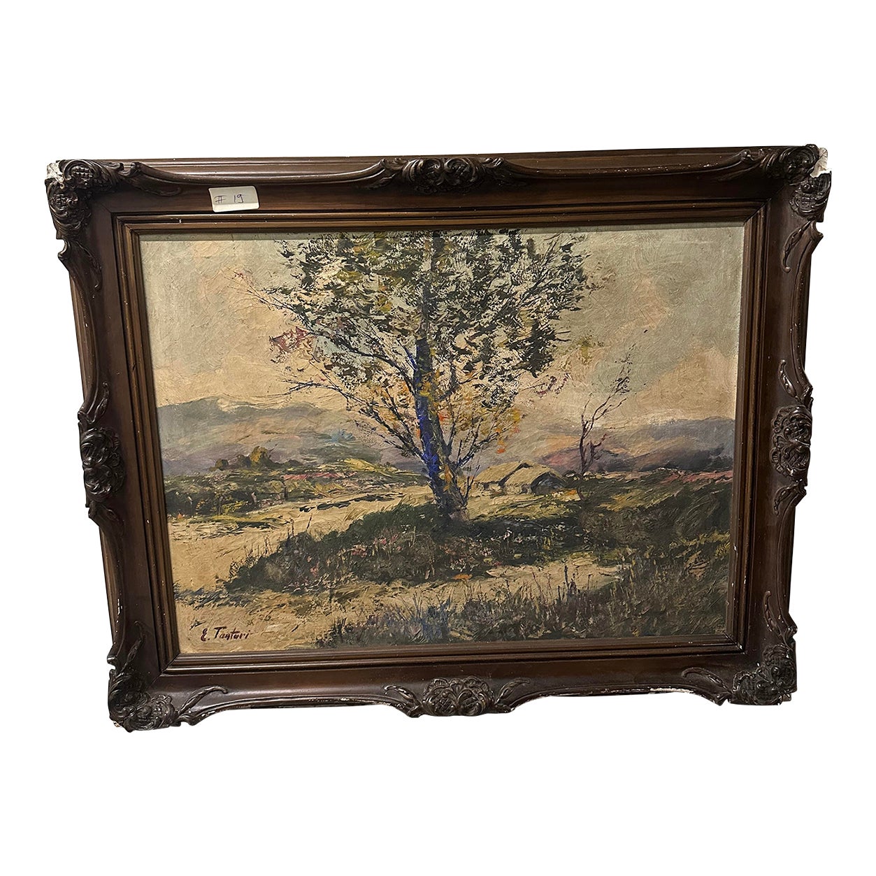20th Century Impressionist Landscape Painting "Hubristic Tree", Signed ...