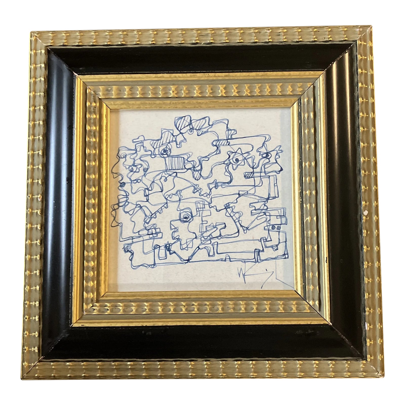 1980’s Original Vintage Wayne Cunningham Small Abstract Ink Drawing ...