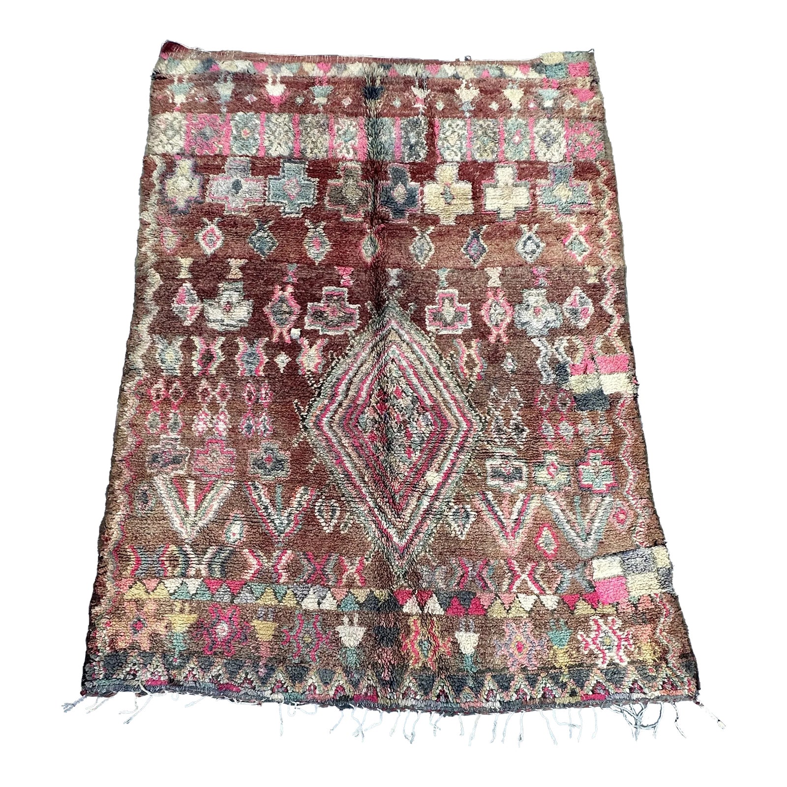 1990s Vintage Boho Moroccan Handmade Rug - 6'8" X 9'3" Ft | Chairish