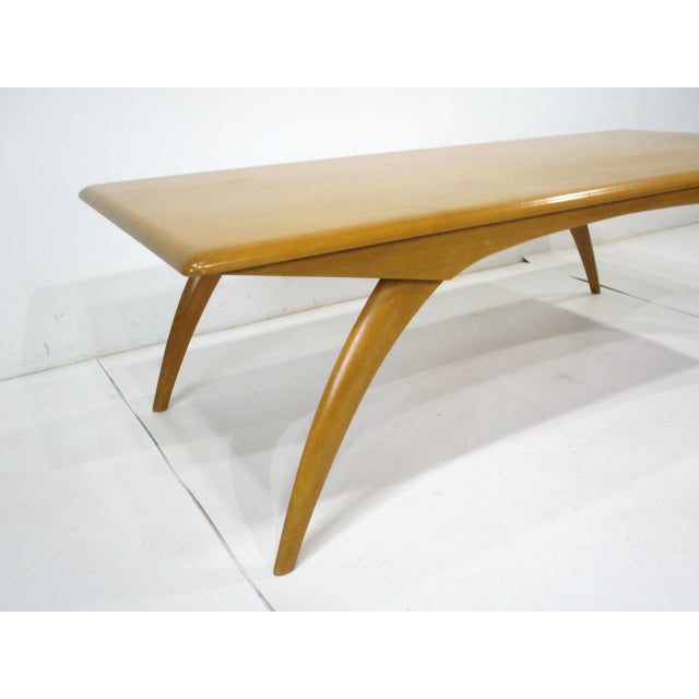 Mid Century Large Saber Leg Coffee Table by Heywood Wakefield | Chairish