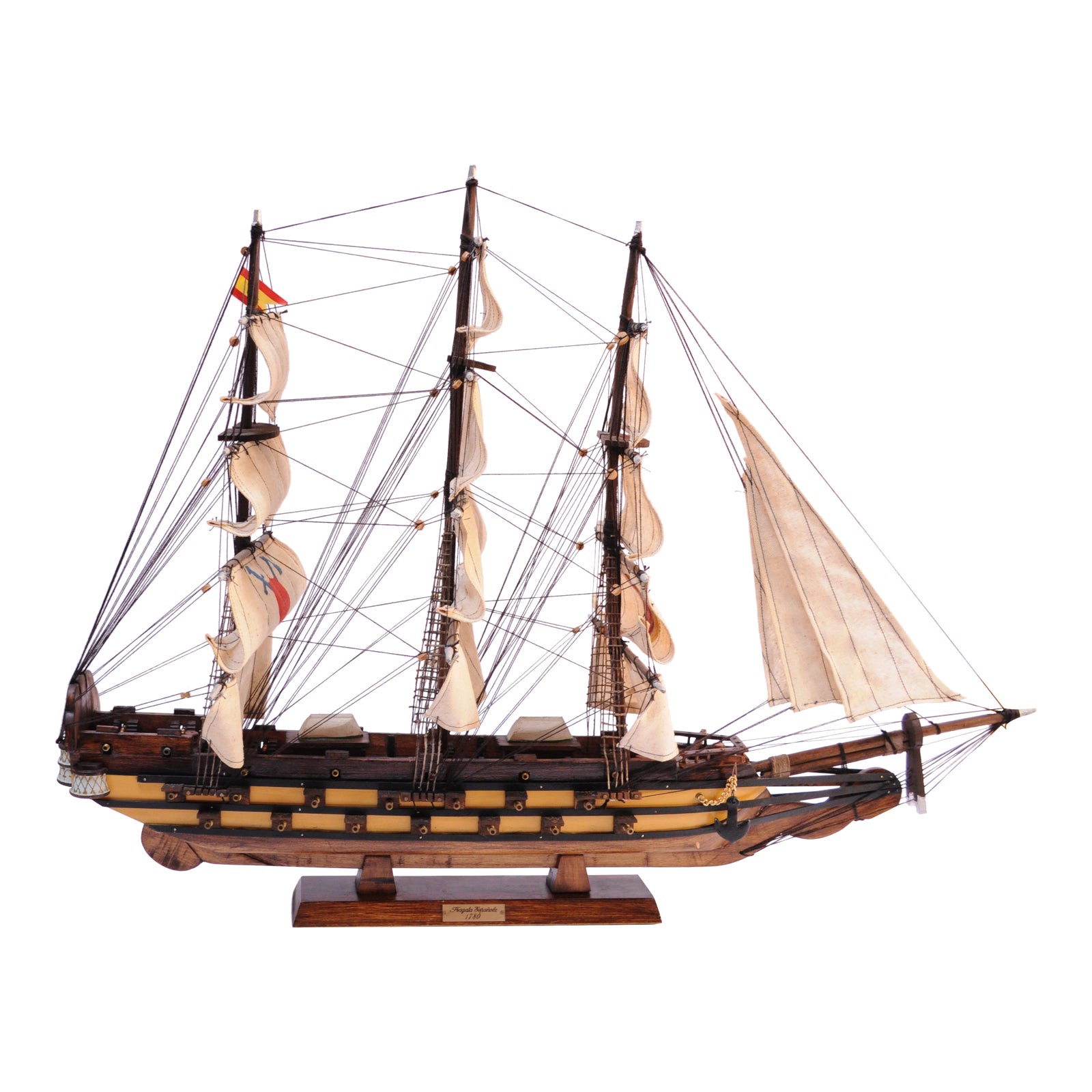 Large Model of the Fragata Espanola Ano 1780 Spanish War Ship | Chairish