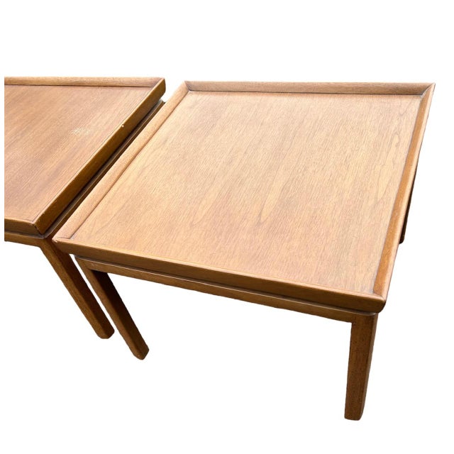 1970s Mid Century Erwin Lambeth for John Stuart Pair of Walnut Side ...