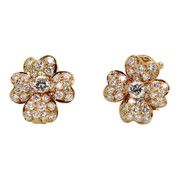 1990s Van Cleef Cosmos Diamond Earrings - 2 Pieces | Chairish
