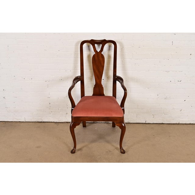 Henredon Queen Anne Solid Mahogany Armchair or Dining Captain Chair ...