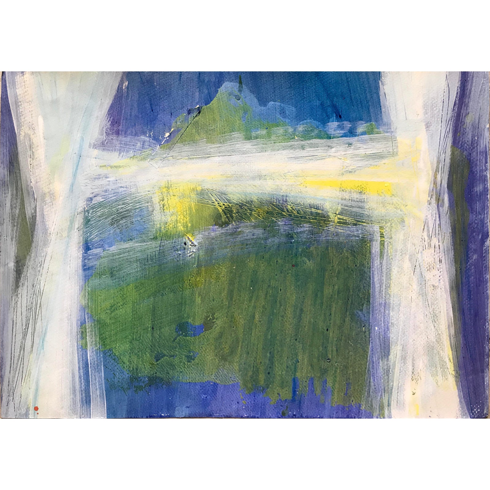 "View Through the Window" Patricia Zippin 1980s Mixed Media Abstract ...