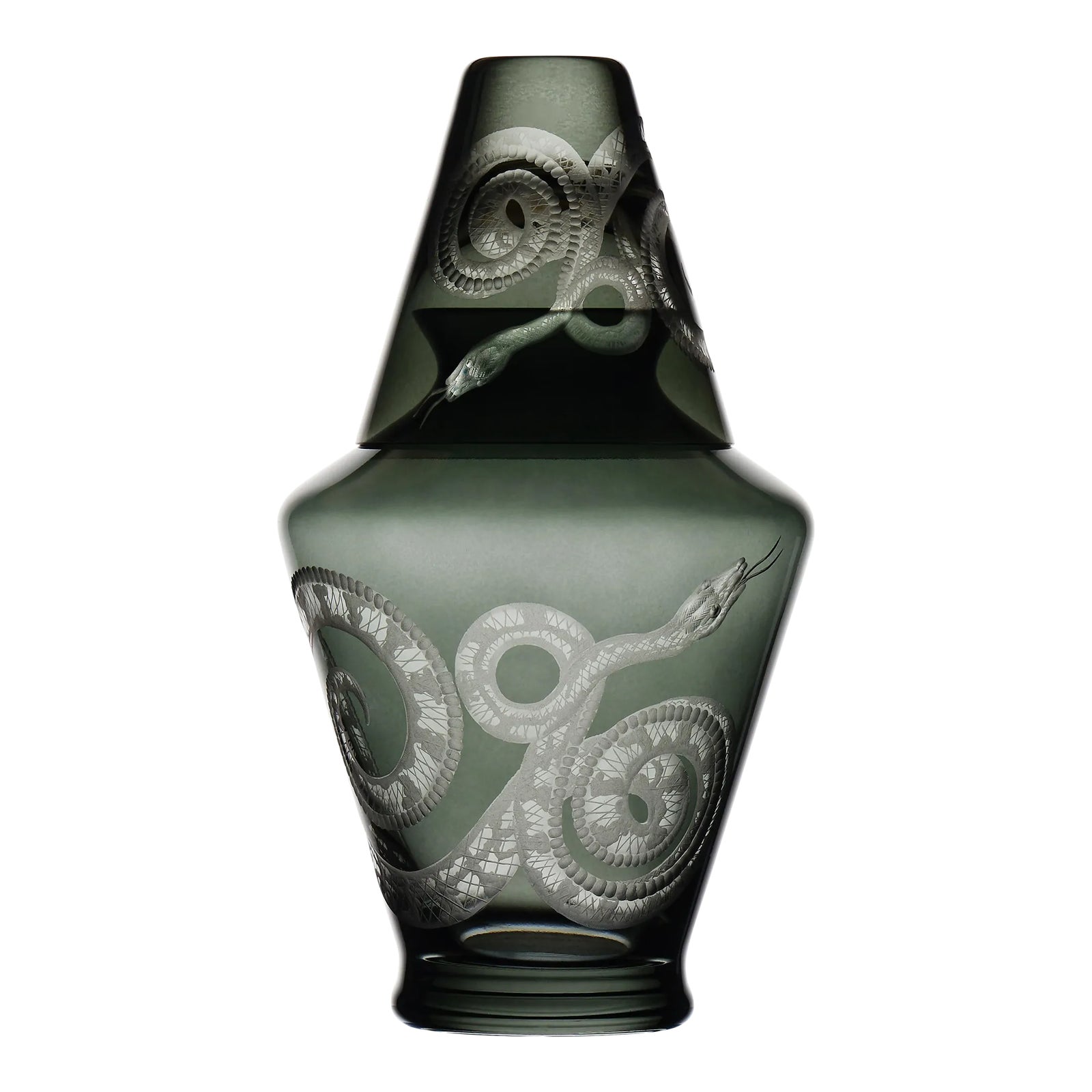 ARTEL Cabinet of Curiosities Snake Bedside Decanter in Smoke - 2 Pieces ...